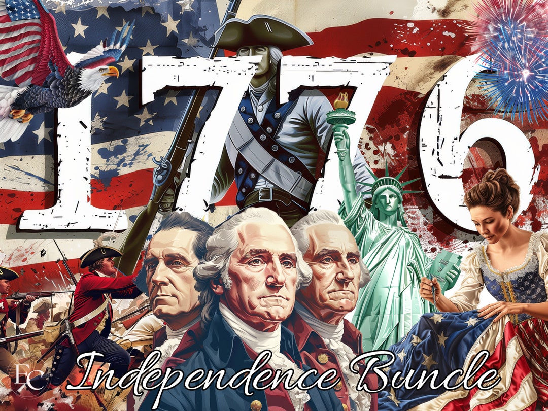 1776 Independence Day 4th of July Patriotic Clipart Bundle - Etsy
