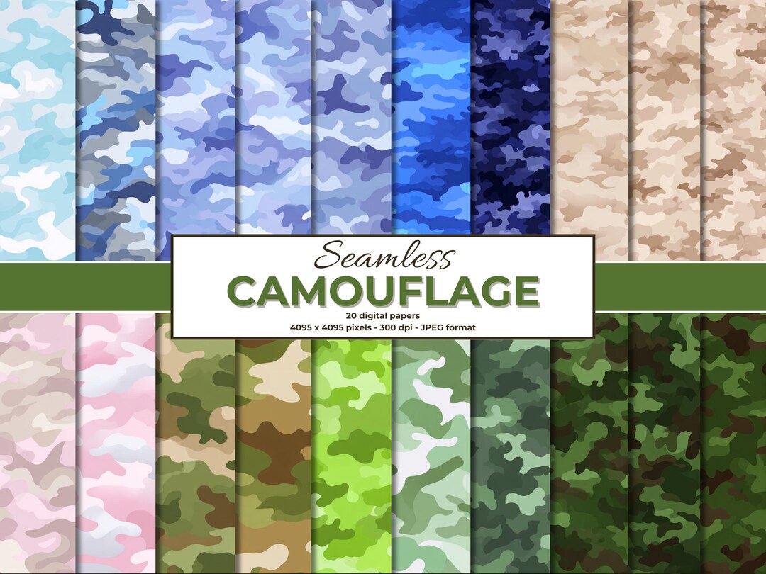 Seamless Camouflage Digital Paper, Military Camo Patterns (digital ...