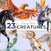 23 PNG Watercolor Mythical Creature Clipart Bundle, Fairytale Clip Art ...