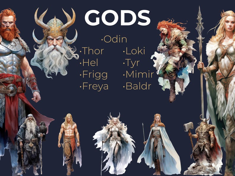 Viking Clip Art PNG, Gods and Monsters Ephemera Scrapbook Planner ...