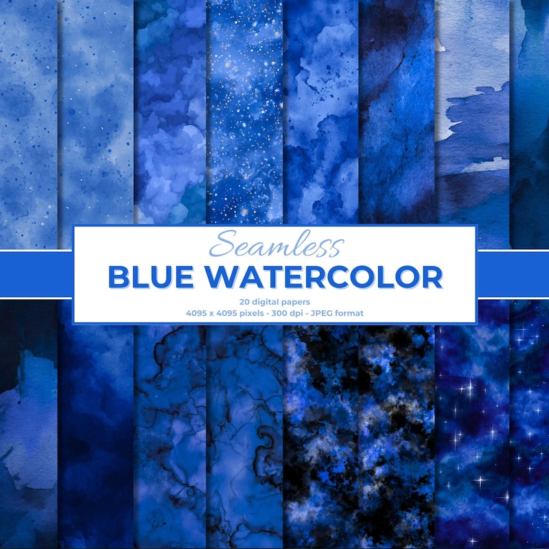 Blue Watercolor Art - Etsy