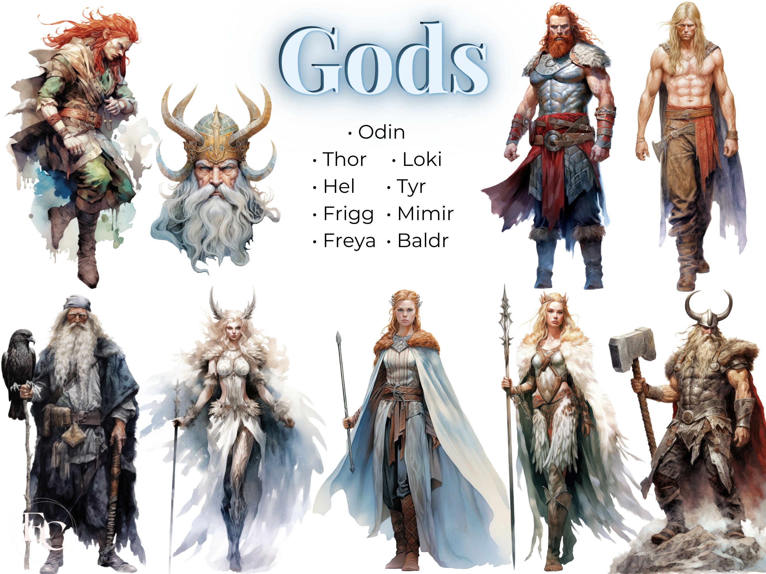 Viking Clip Art PNG, Gods and Monsters Ephemera Scrapbook Planner ...