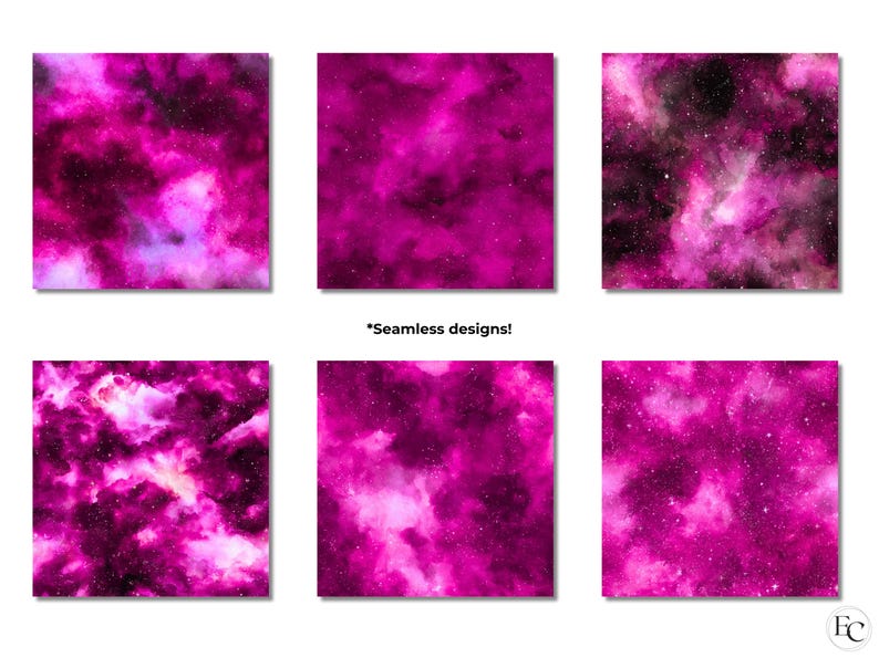 Pink Galaxy Digital Paper, Seamless Watercolor Space Backgrounds (PDF ...