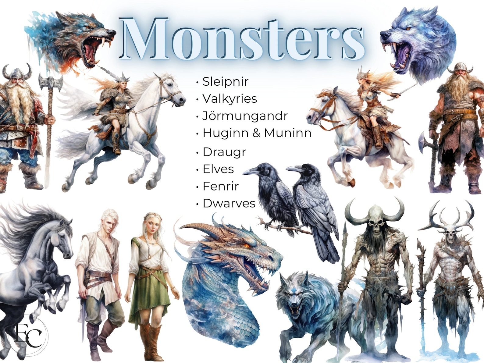 Viking Clip Art PNG, Gods and Monsters Ephemera Scrapbook Planner ...