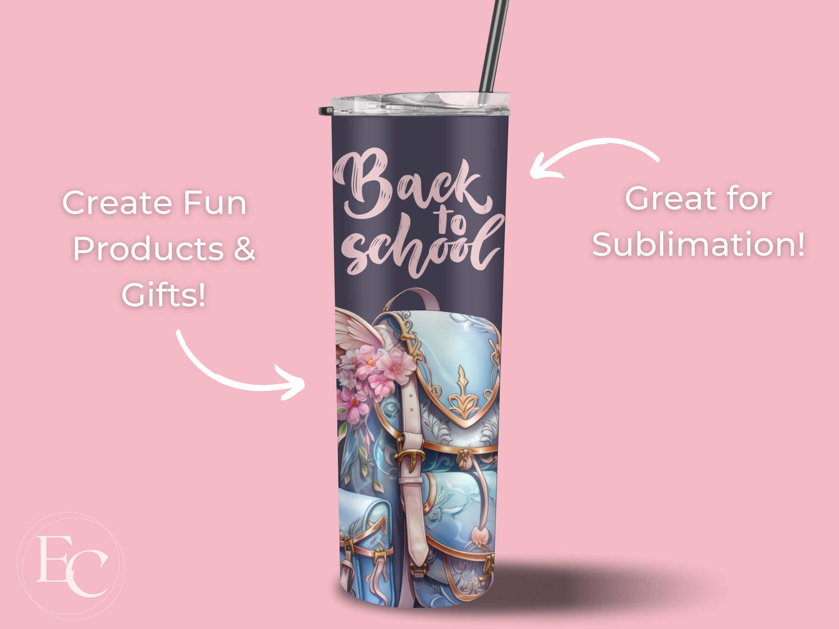 Pastel Fairy Backpacks Clipart Bundle, Pink Fairy Cute Backpack Digital ...