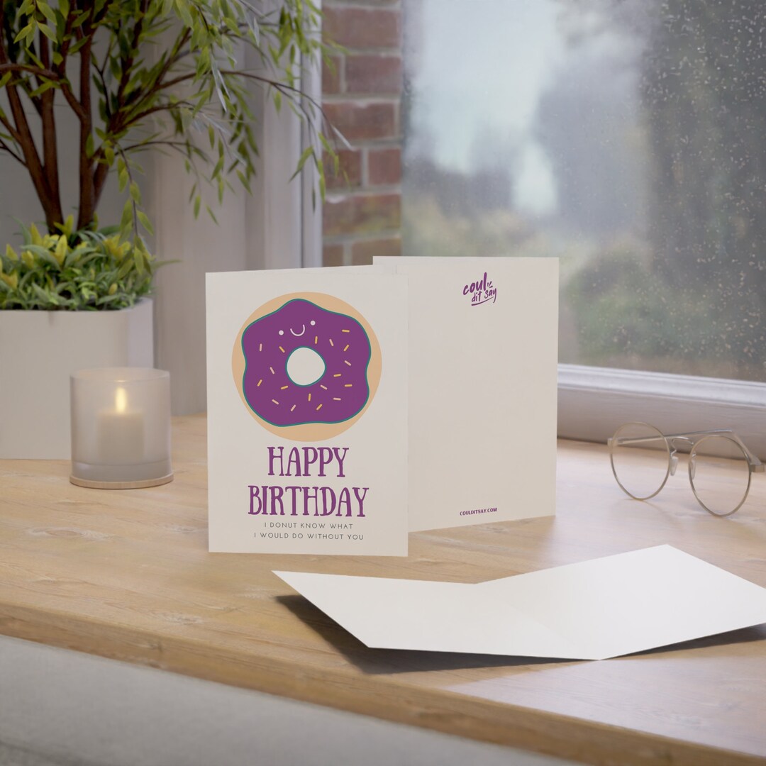 Purple Blank Inside Happy Birthday Greeting Card Kid-to-kid Greeting ...