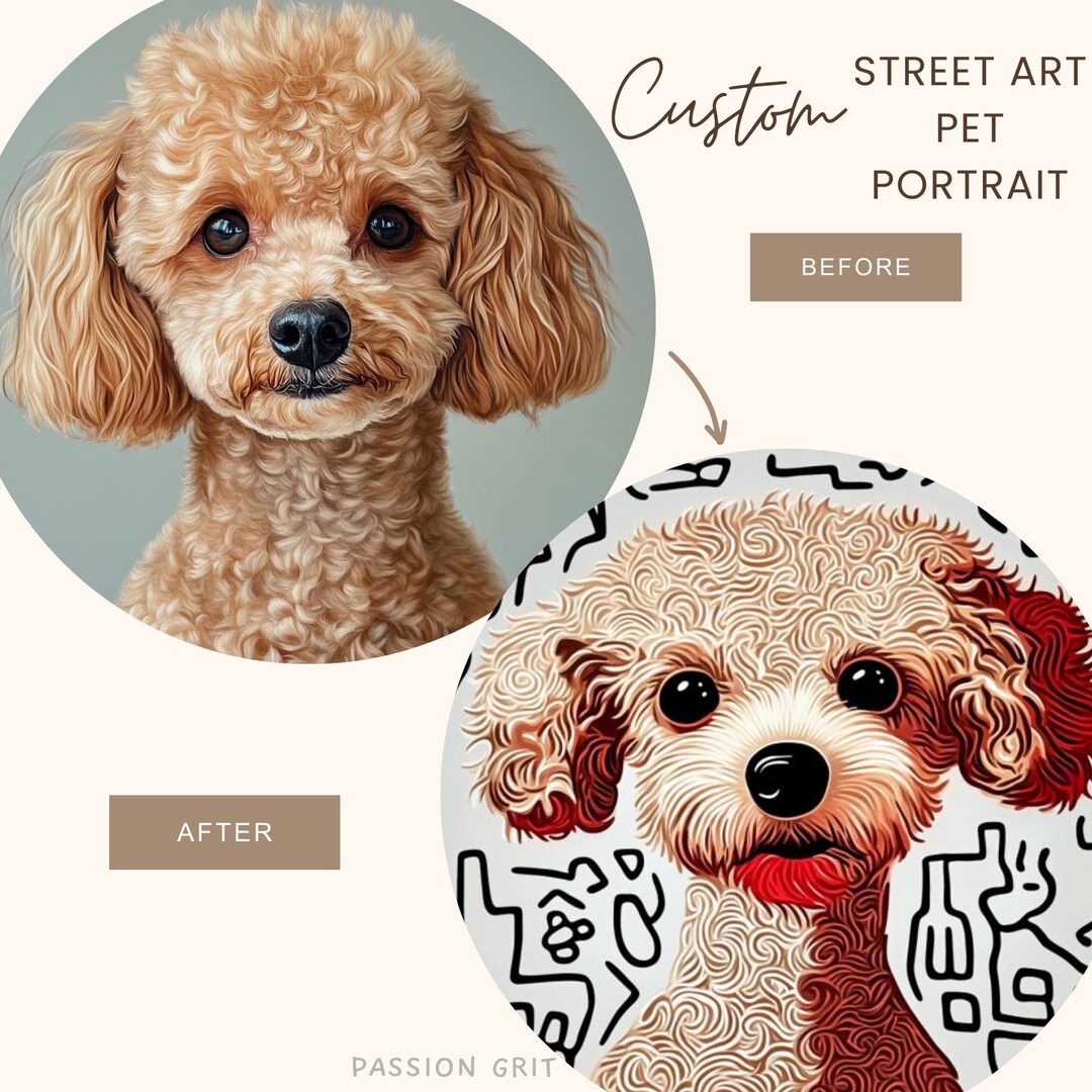 Custom Street Art Style Animal Portrait Personalized Digital Pet Pop ...