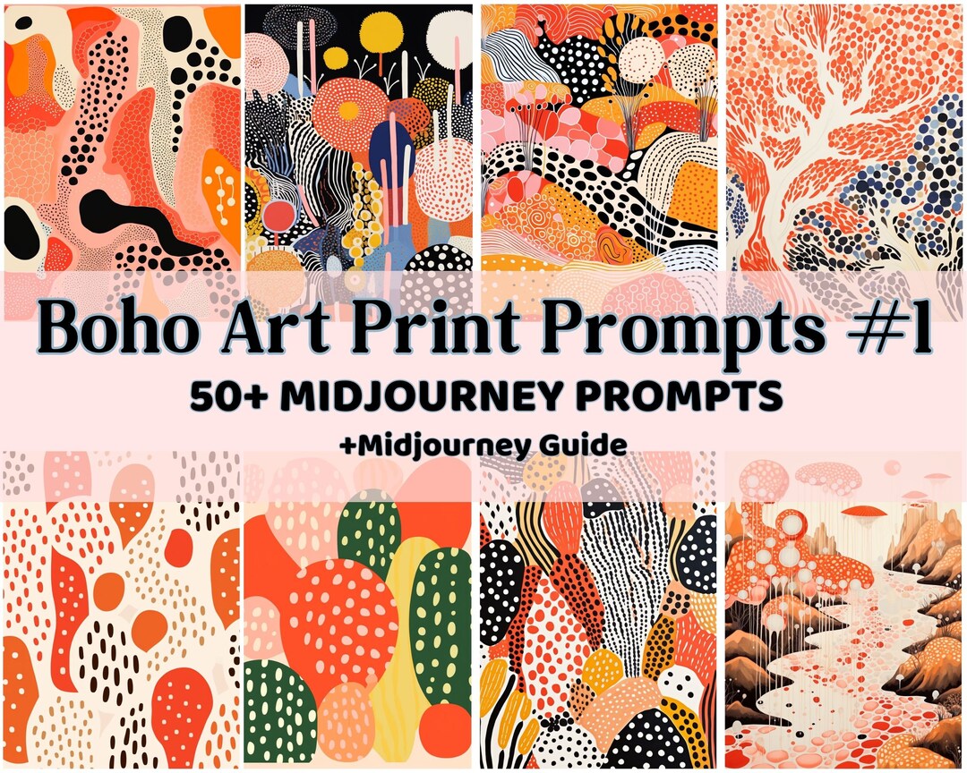 50 Boho Art Print Designs Midjourney Bohemian Inspired Art Prompts AI ...