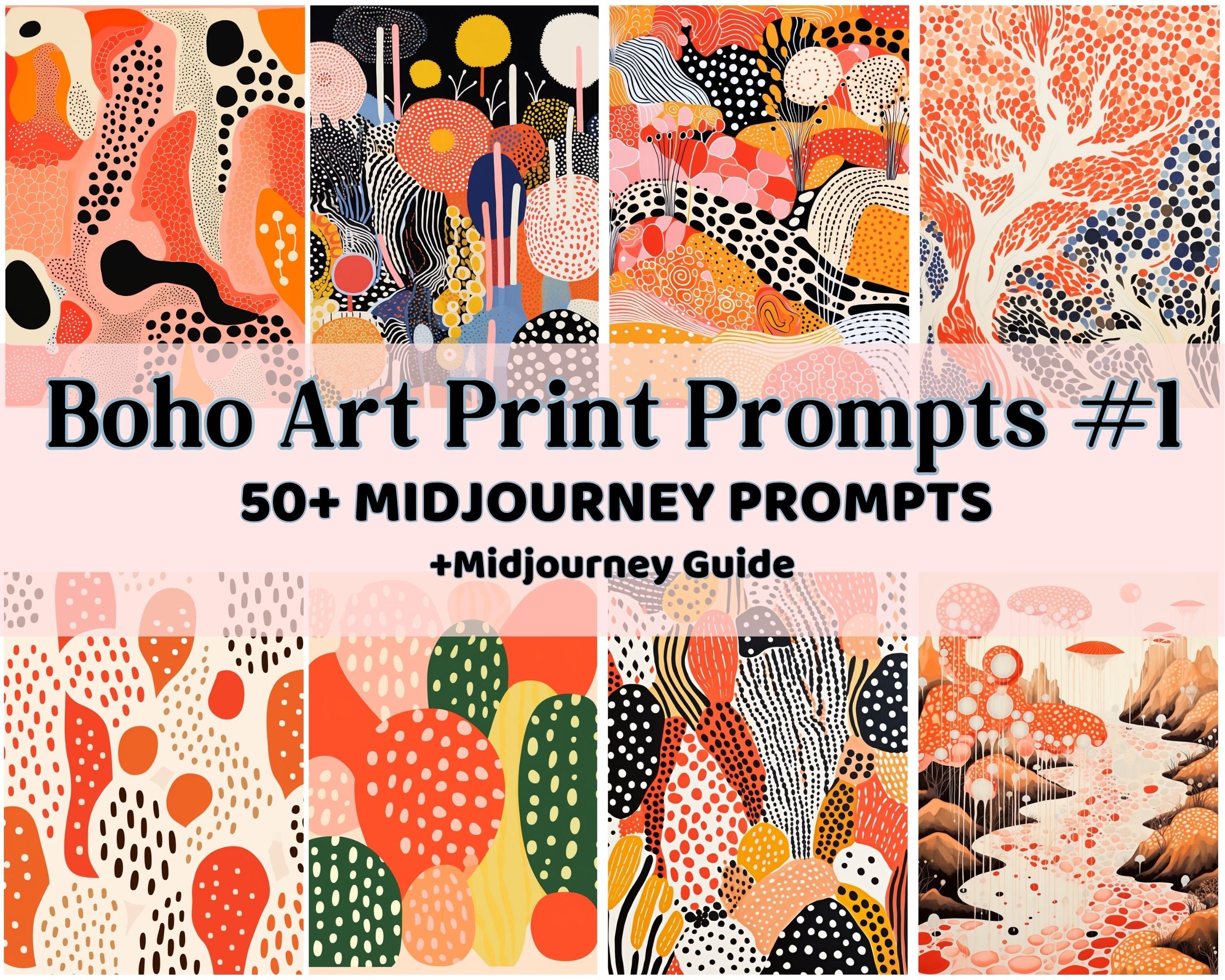 50 Boho Art Print Designs Midjourney Bohemian Inspired Art Prompts AI ...
