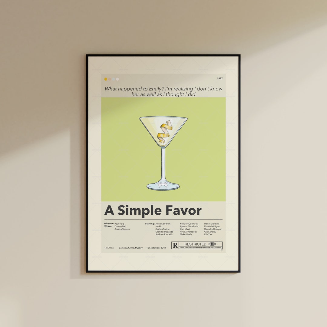 A Simple Favor Poster Paul Feig Minimalist Movie Poster - Etsy
