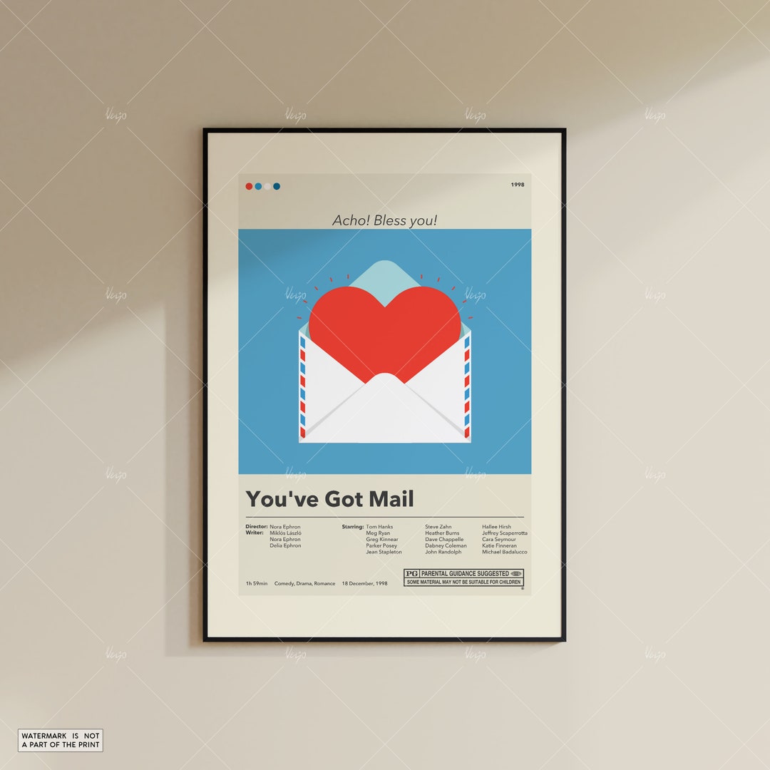 You've Got Mail Poster Nora Ephron Minimalist Movie Poster Custom Movie ...