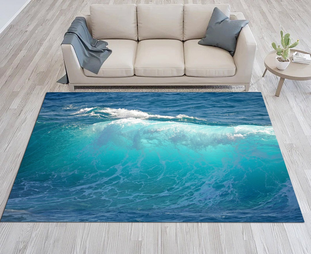 Sea Rug,ocean Wave Rug,sea Wave Rug,wave Pattern Rug,water Pattern Rug ...