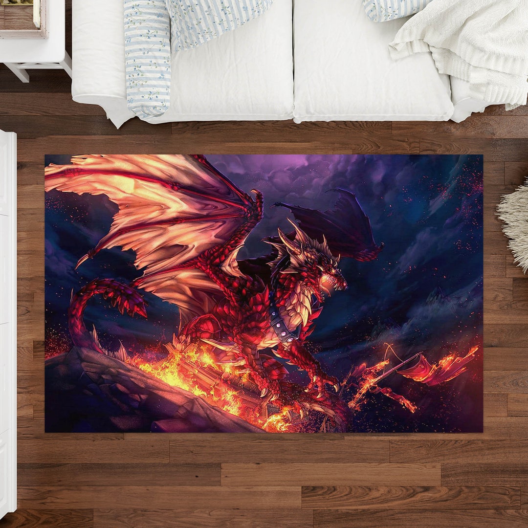 Dragon Rug Dragon Area Rug Dragon Carpet Gaming Rug Rugs - Etsy