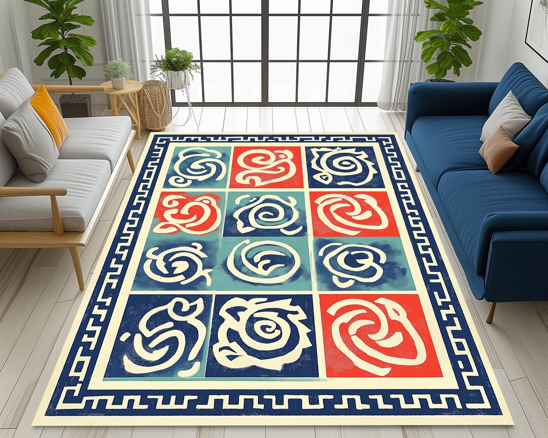 Greek Pattern Rug,greek Key Pattern Rug,greek Motifs Rug,greek Decor ...