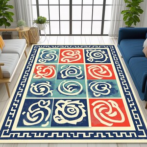 Greek Pattern Rug,greek Key Pattern Rug,greek Motifs Rug,greek Decor ...