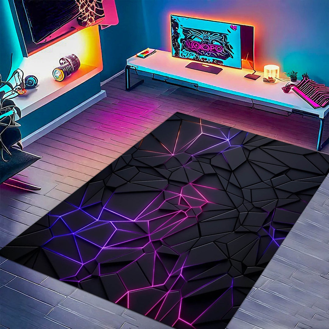 Gaming Room Rug: Neon Purple E-sport Floor Carpet - Etsy