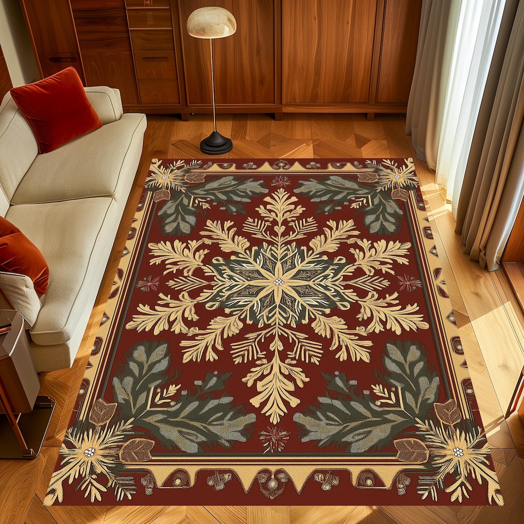 Snowflake Rug,christmas Rug,xmas Rug,merry Christmas Rug,christmas Gift ...