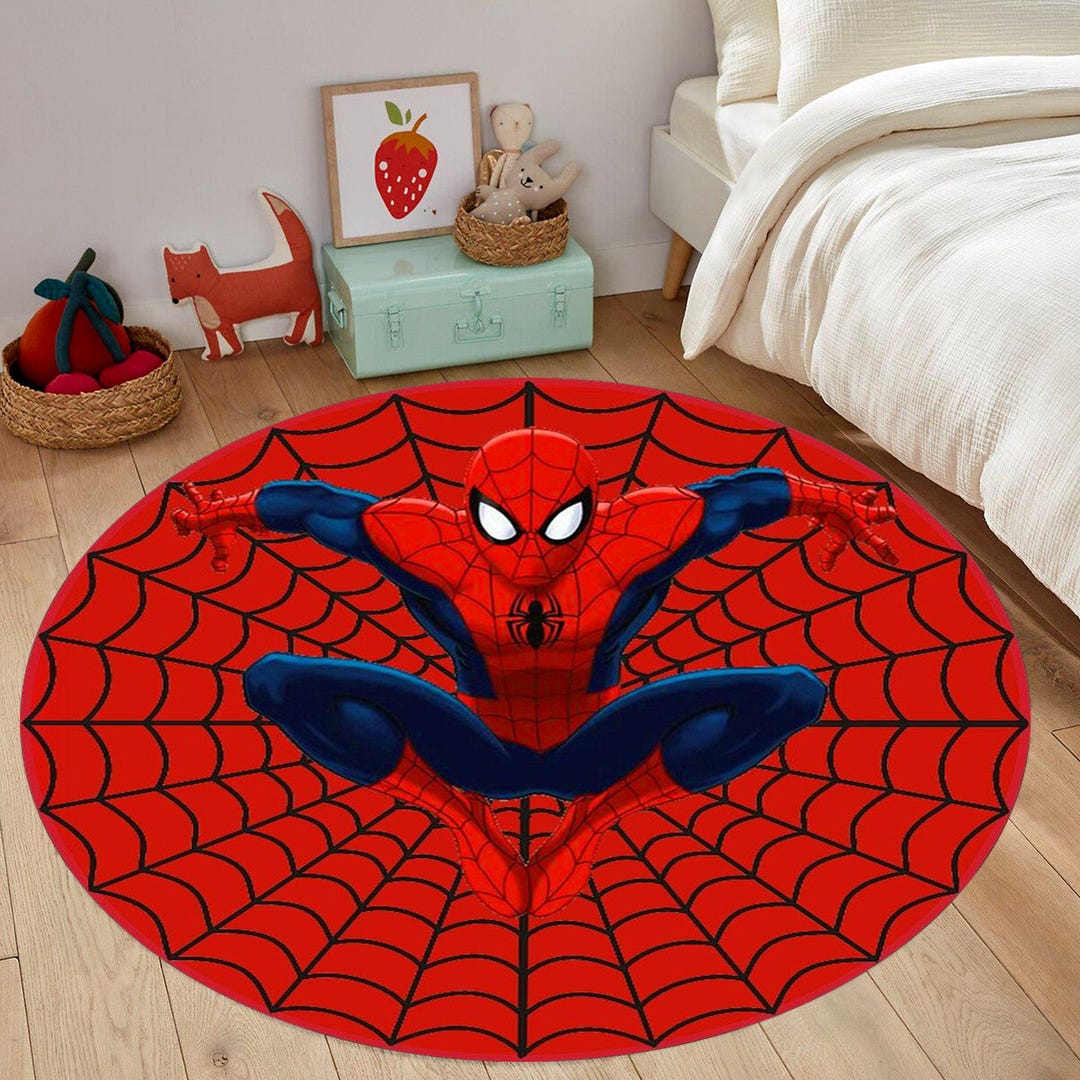 Spiderman,round Rug, Spiderman Rug, Kids Room Rug, Gift for Him ...