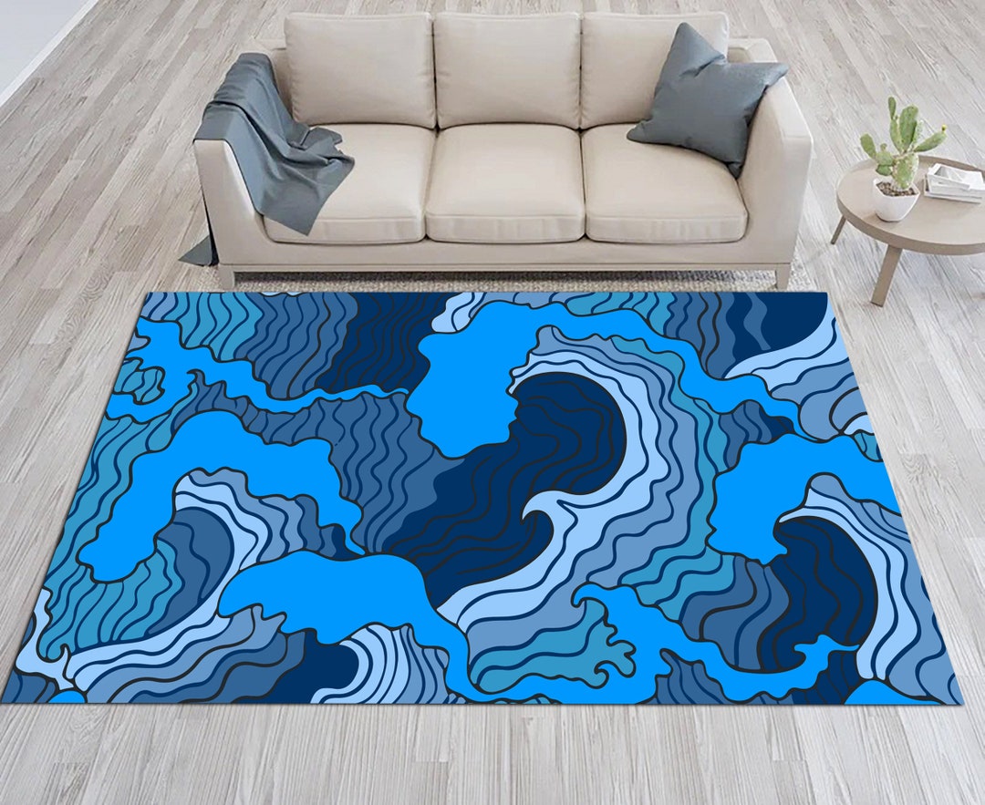 Big Wave Rug,ocean Rug,great Wave Rug,japanese Rug,rugs for Living Room ...