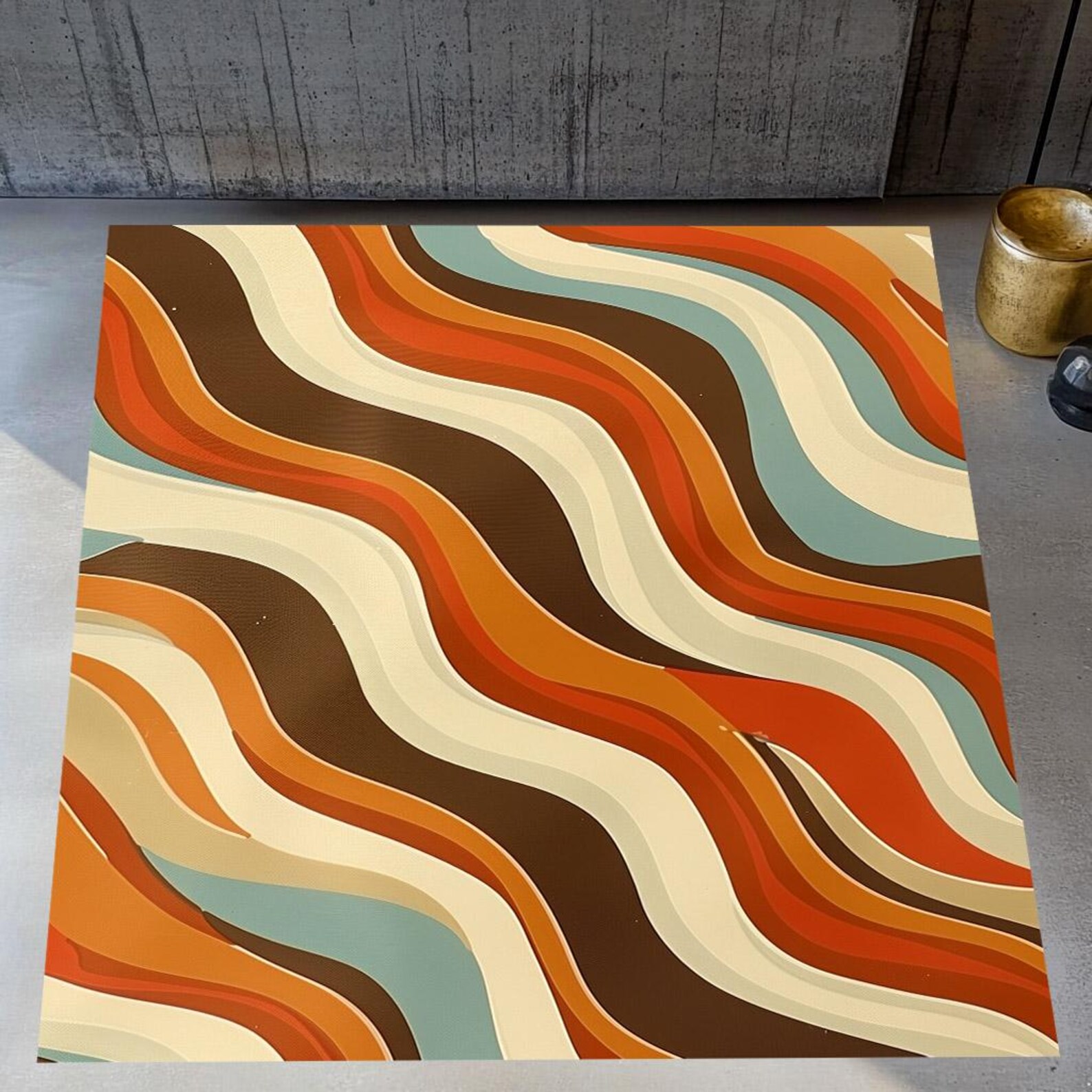 Retro Rug, Retro Groovy Rug, Groovy Patterned Rug, Hippie Rug, Modern ...