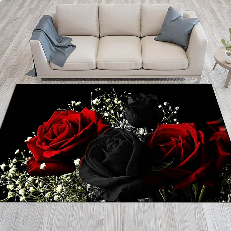 Rug With Roses - Etsy