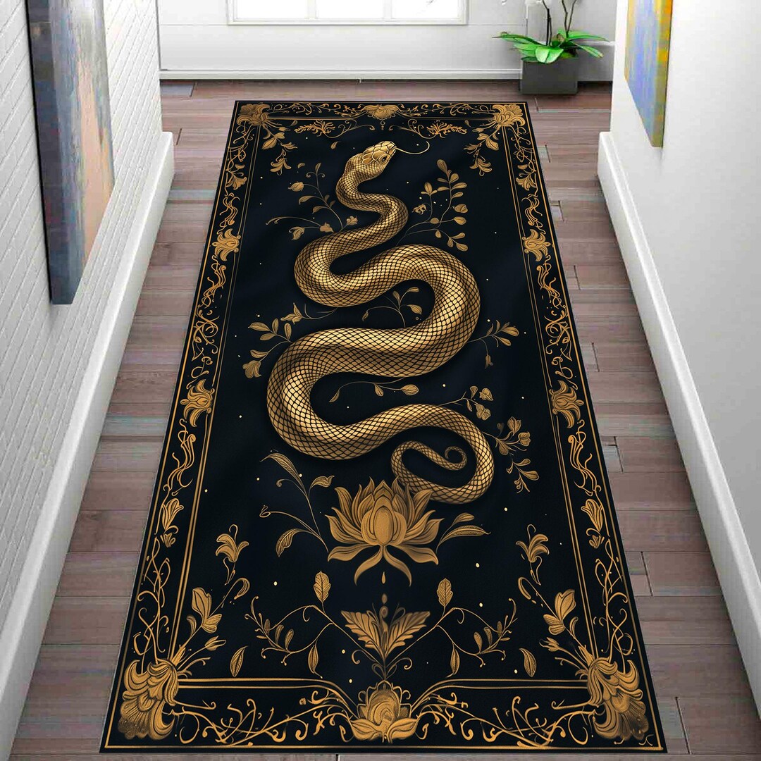 Snake Rug, Snake Runner Rug, Snake Design Rug, Gift Runner Rug, Hallway ...