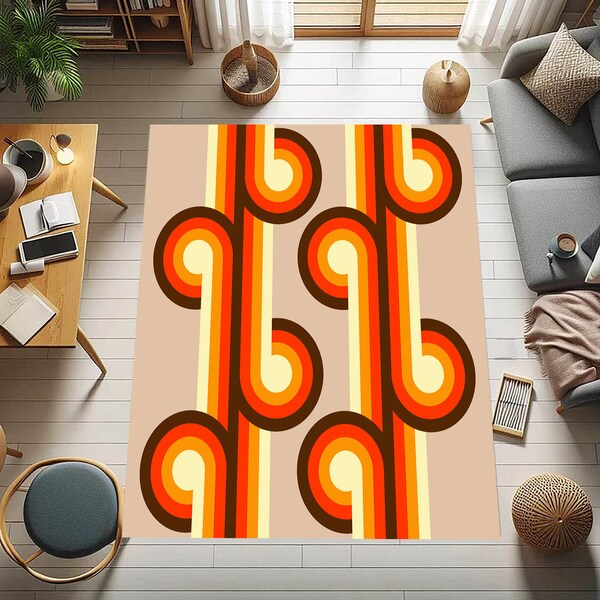 Mid Century Rug - Etsy