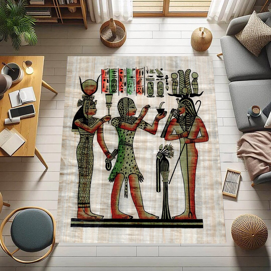 Egyptian Style Rug,egyptian Patterned Rug,hieroglyph Rug,ancient ...