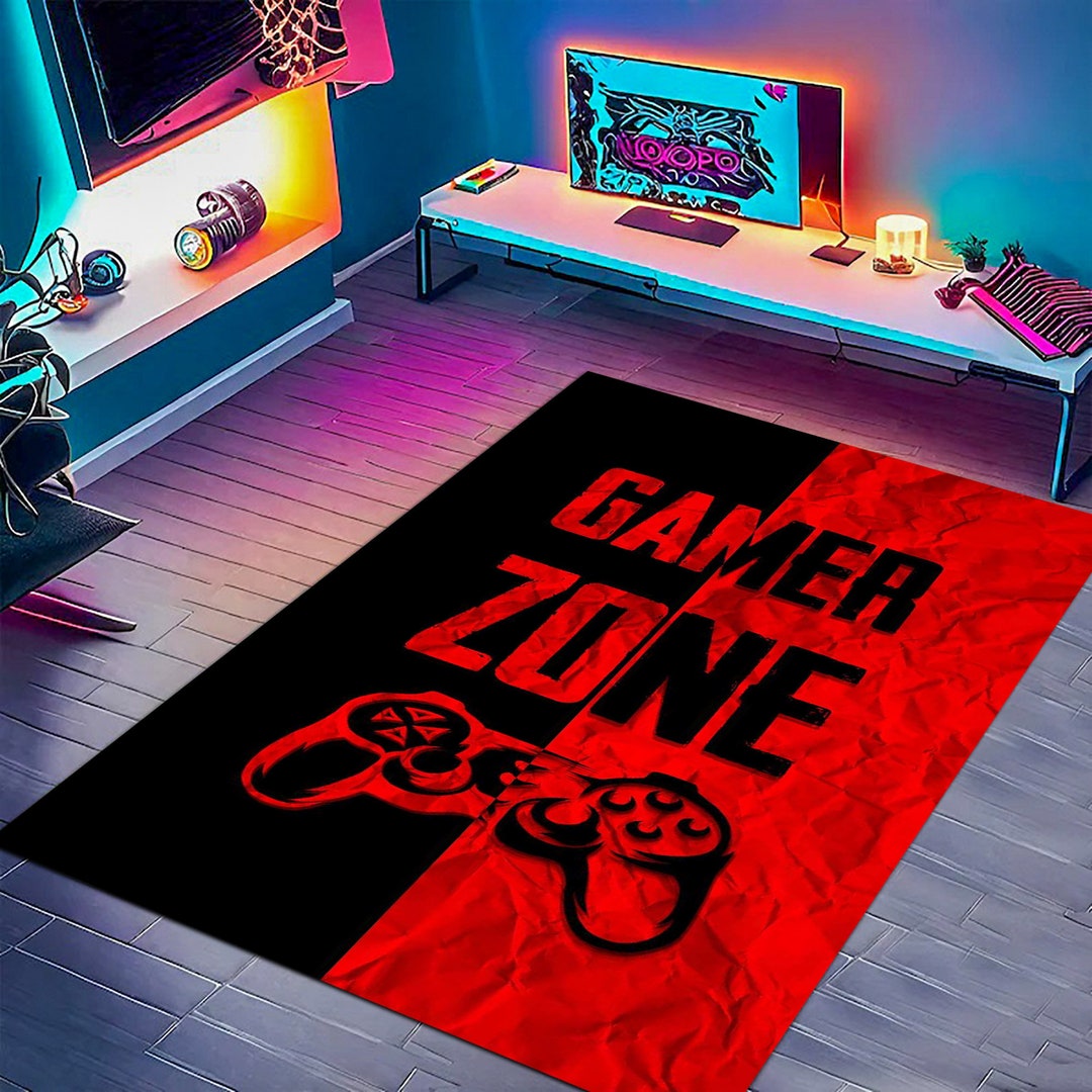 Neon Rug,gaming Room Rug,gamer Rug, Black Rug, Red Rug,kids Rug,popular ...