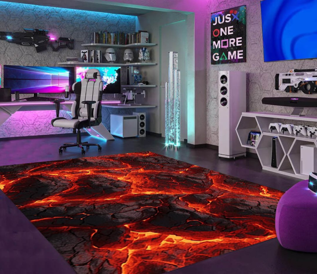 Lava Rug, Hot Lava Rug,volcano Floor Rug, Lava Pattern Rug, Home Decor ...