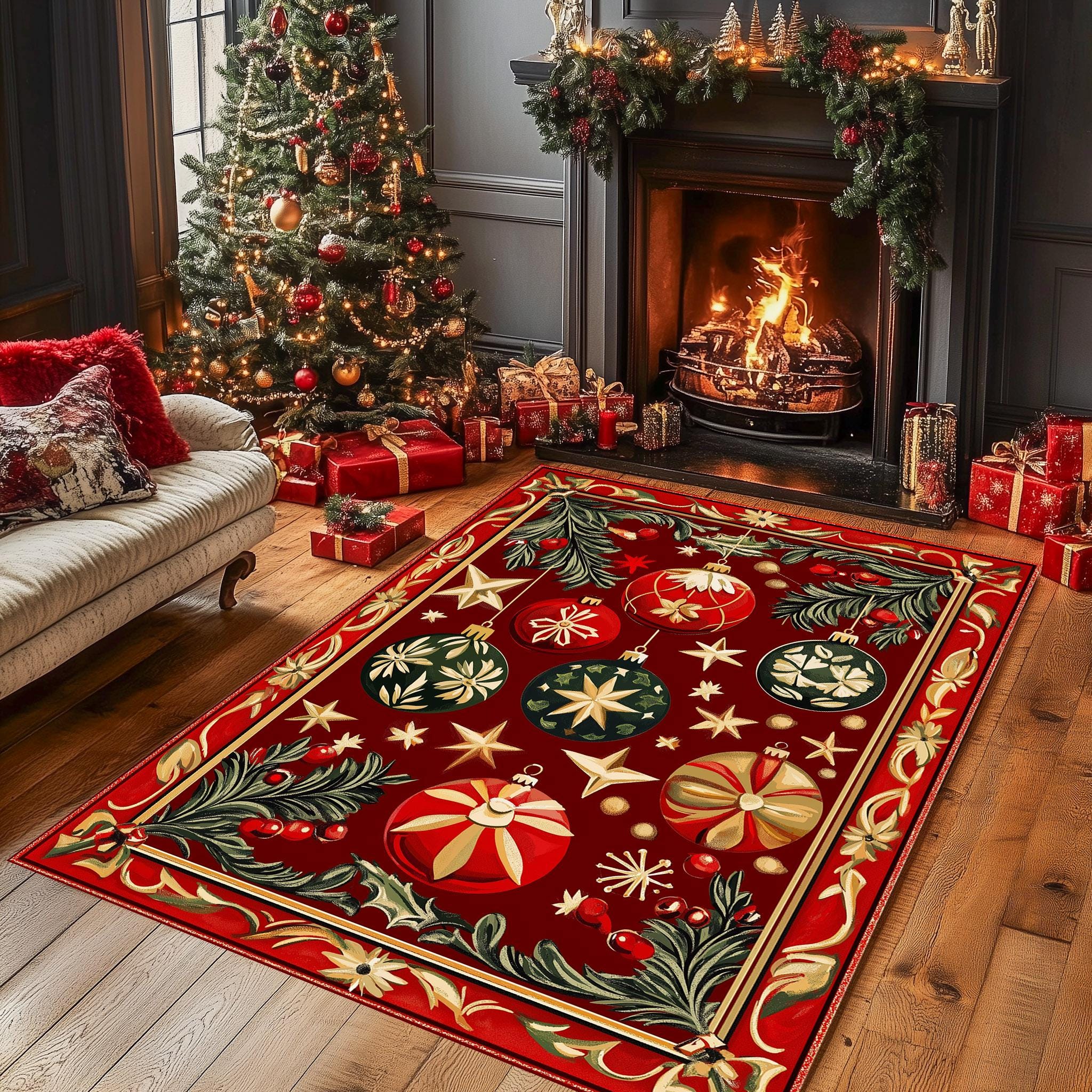 Christmas Tree Rug,christmas Decorations,christmas Rug,merry Christmas ...