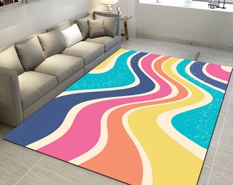 Psychedelic 70s Rug, Groovy Psychedelic, Retro Swirl Rug, Groovy Funky ...