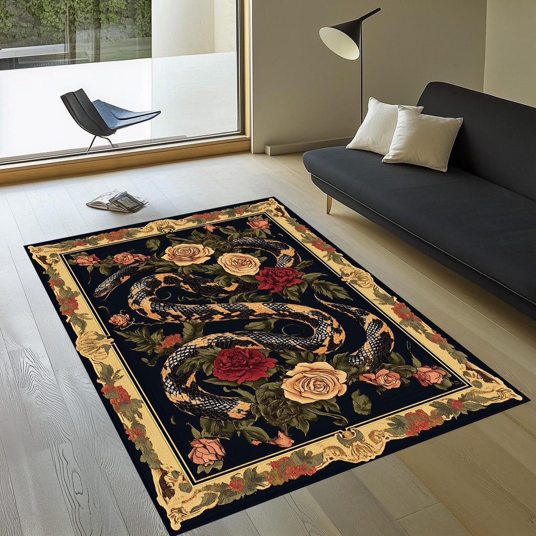 Snake Rug, Snake Design Rug, Hallway Rug, Decor Rug, Snake Pattern Rug ...