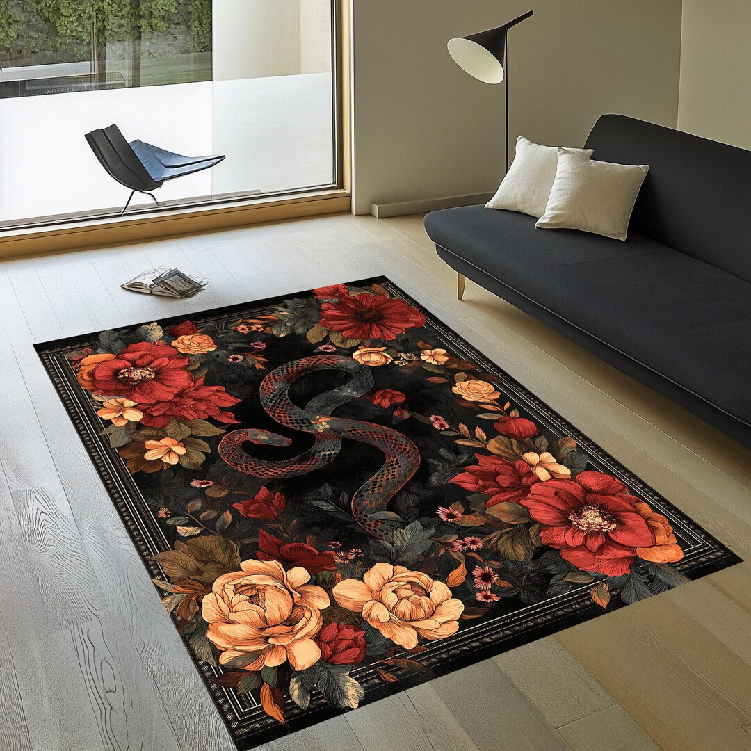 Snake Rug, Snake Design Rug, Hallway Rug, Decor Rug, Snake Pattern Rug ...