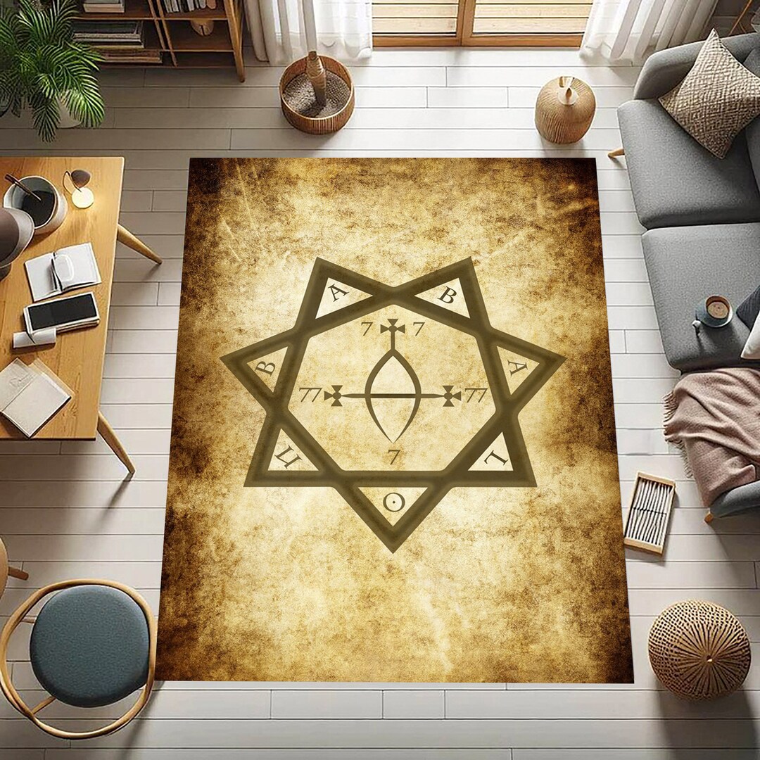 Symbol Rug,goddess Babalon Rug,goddess Rug,pentagram Rug,demon Rug ...