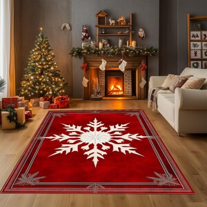 Snowflake Rug,christmas Rug,xmas Rug,merry Christmas Rug,christmas Gift ...