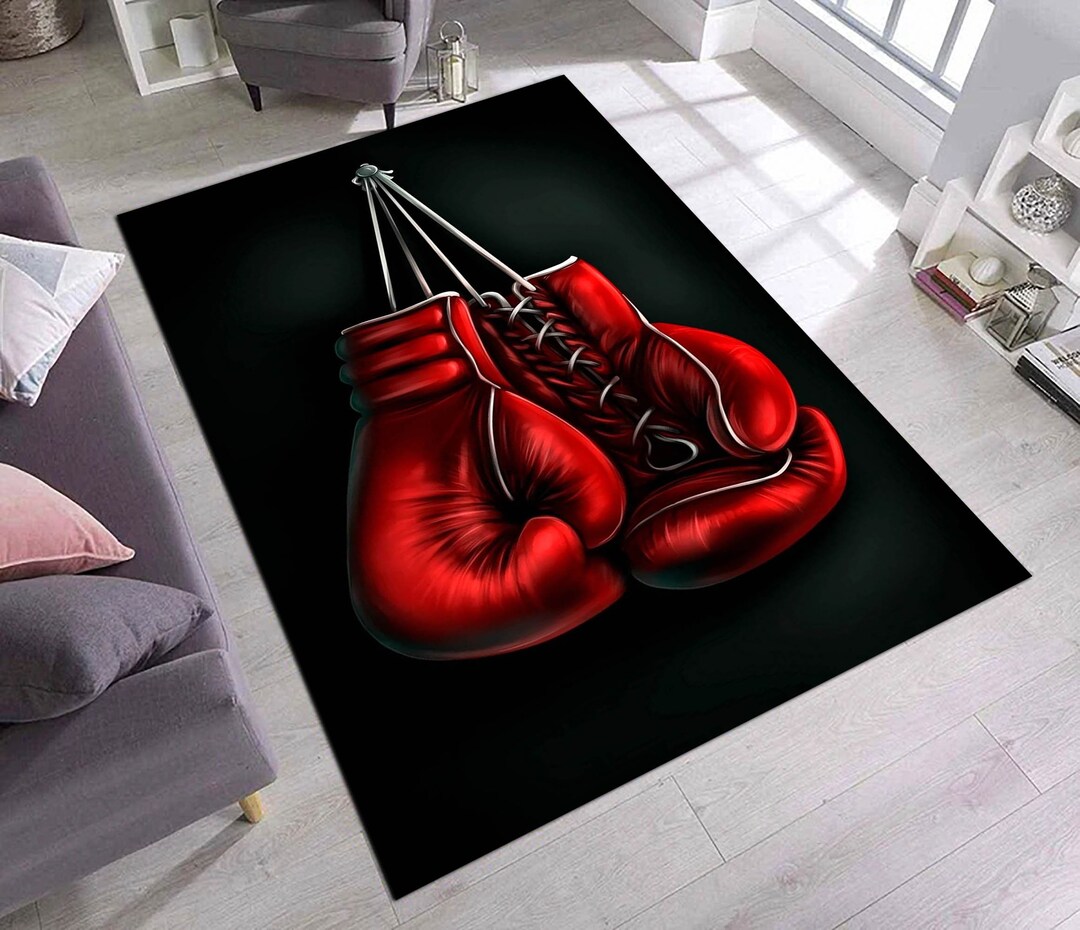 Boxing Rug, Boxing Gloves Rug, Knockout Rug, Living Room Rug, Rug ...