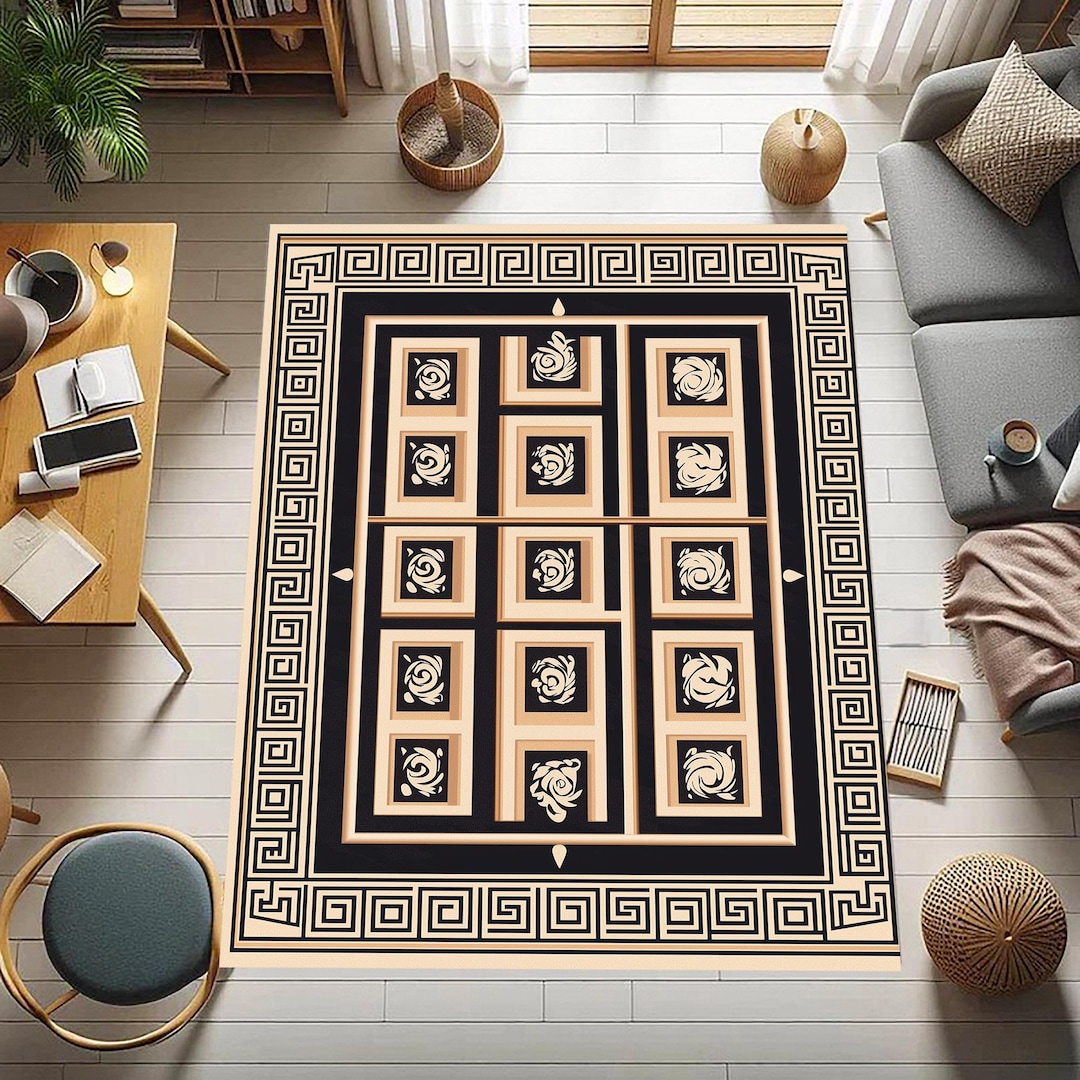 Greek Pattern Rug,greek Key Pattern Rug,greek Motifs Rug,greek Decor ...