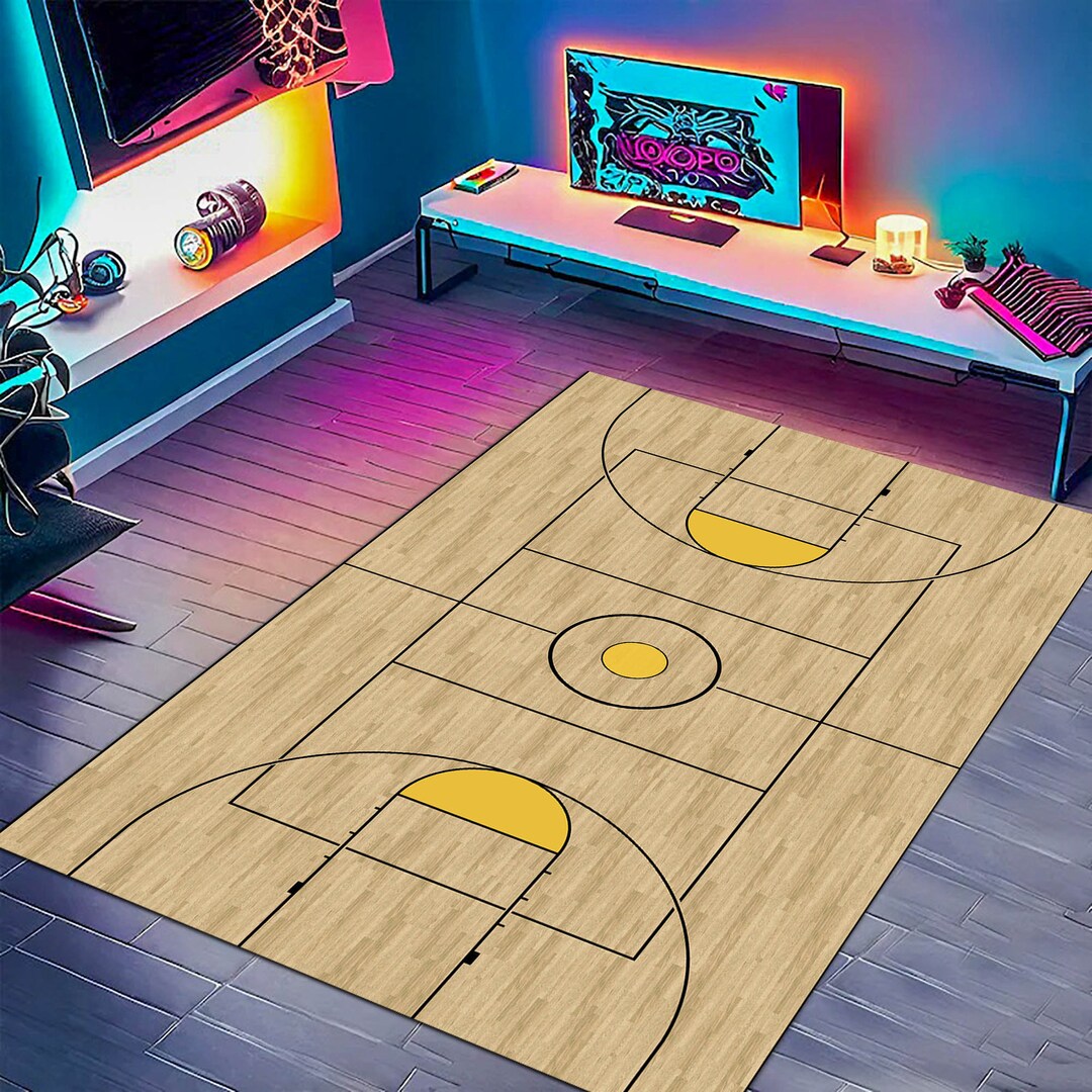 Basketball Court Rug, Basketball Rug, Sport Rug, Area Rug, Gift for Him ...