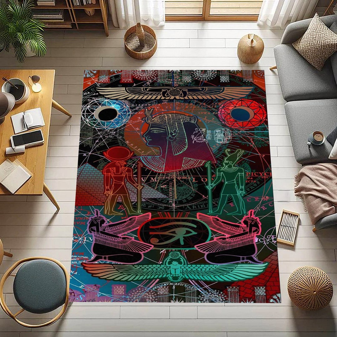 Egypt Rug, Anubis Rug, Ankh Rug, Eye of Ra Rug, Hieroglyph Rug,egyptian ...