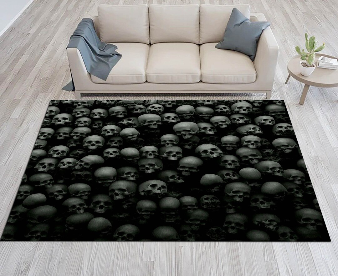 Skull Rug, 3D Rug, Skull Art Rug, Skull Decor,black Rug,popular Rug ...