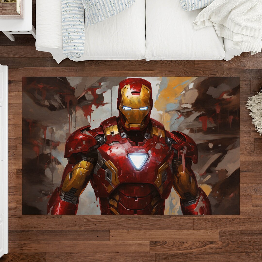 Iron Man, Iron Man Rug, Iron, Man, Cinematic Universe, Unisex Rug, Iron ...