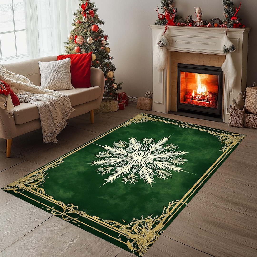 Snowflake Rug,christmas Rug,xmas Rug,merry Christmas Rug,christmas Gift ...