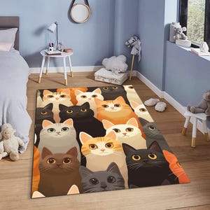 Abstract Cats Indoor Rug: Cat Lover Gift - Etsy
