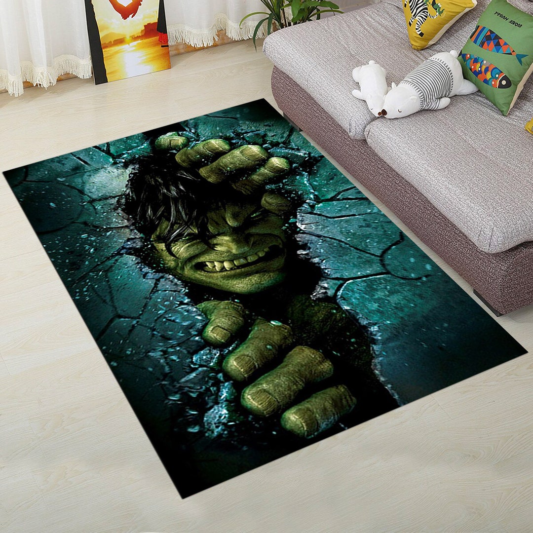Hulk Rug, Hulk Man Rug, Green Man Rug, Gift for Him, Kids Room Rug, Boy ...