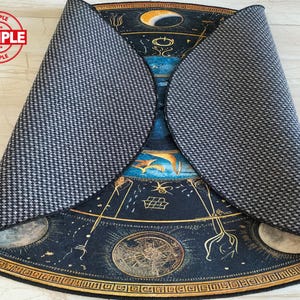 Lunar Calendar Rug,moon Round Rug, Full Moon Rug,moon Planet Rug ...