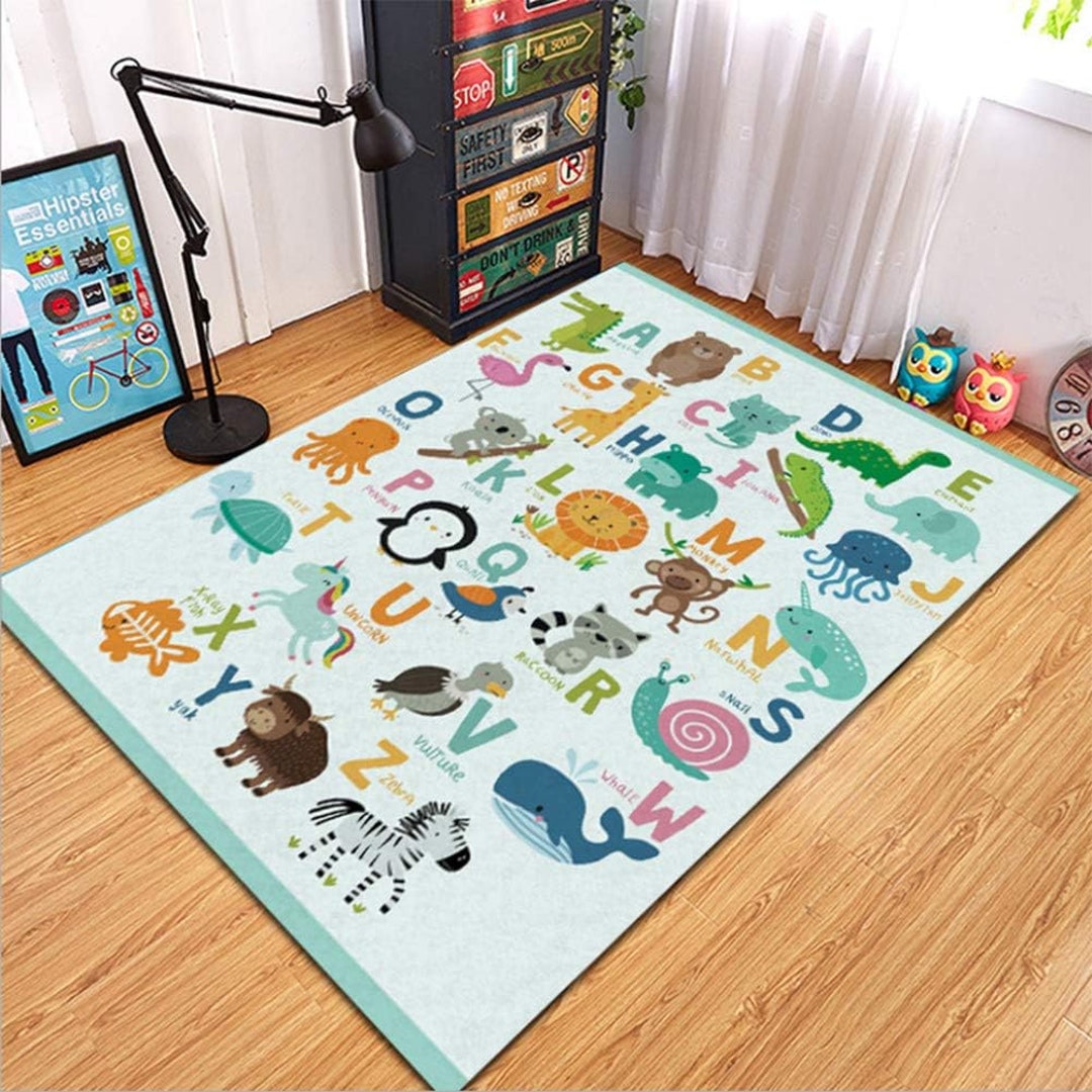 Alphabet Rug ABC Rug Alphabet Learning Rug Animal Alphabet - Etsy