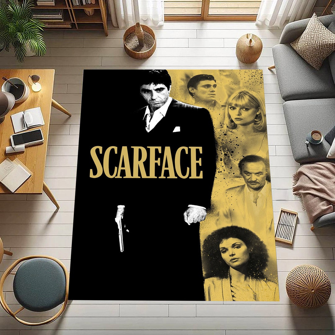Scarface Rug, Scarface Gift, for Living Room Rug, Fan Rug, Area Rug ...