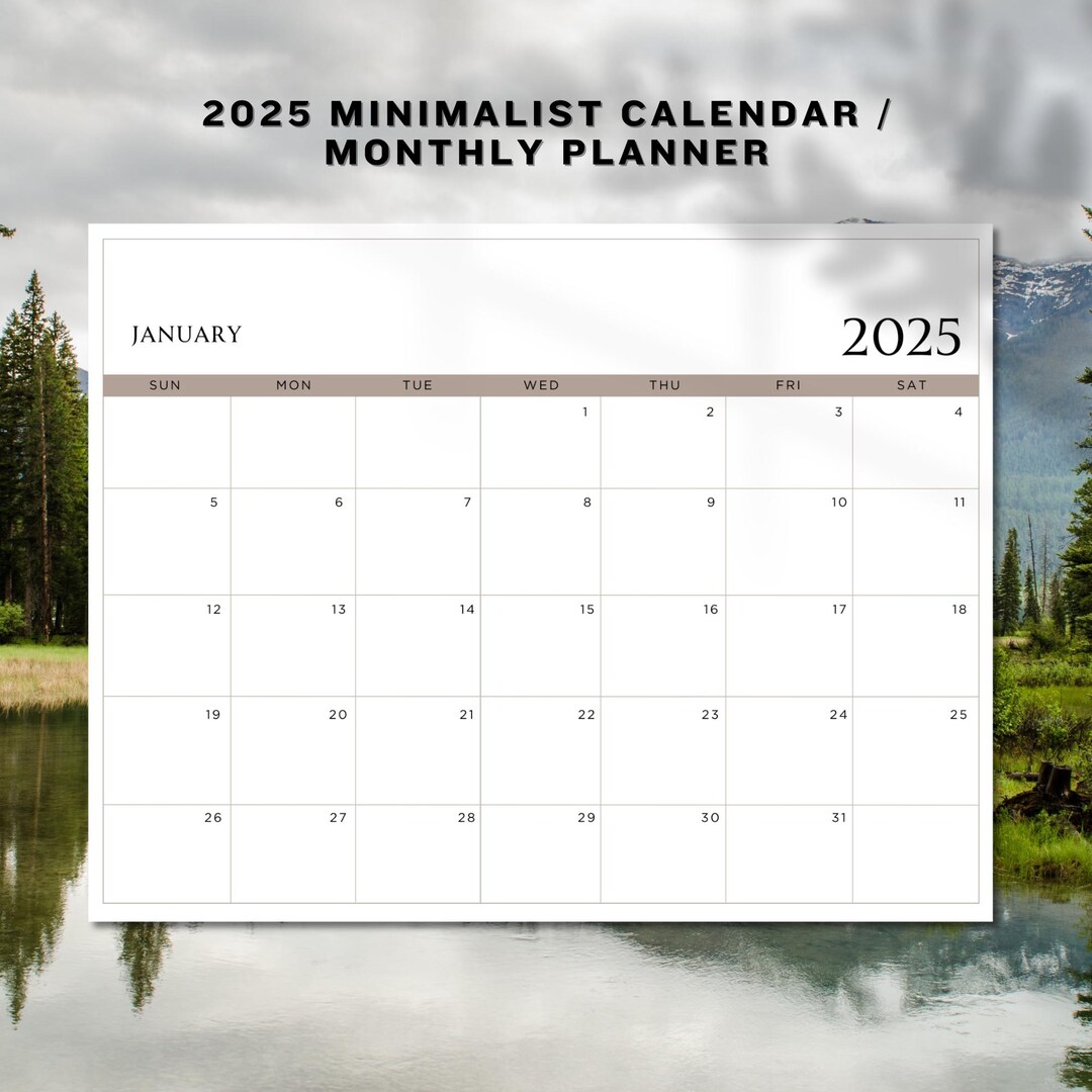2025 Minimalist Monthly Planner, 2025 Calendar, Minimalist Calendar ...