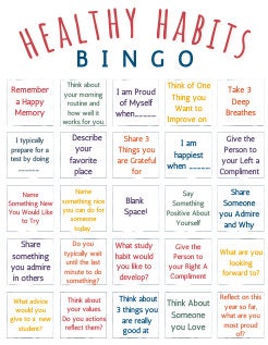 Healthy Habits BINGO - 10 Player - School Counseling Activity - Printable - Etsy